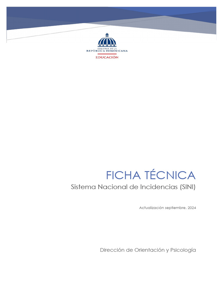 Ficha Técnica del Sistema SINI | PDF