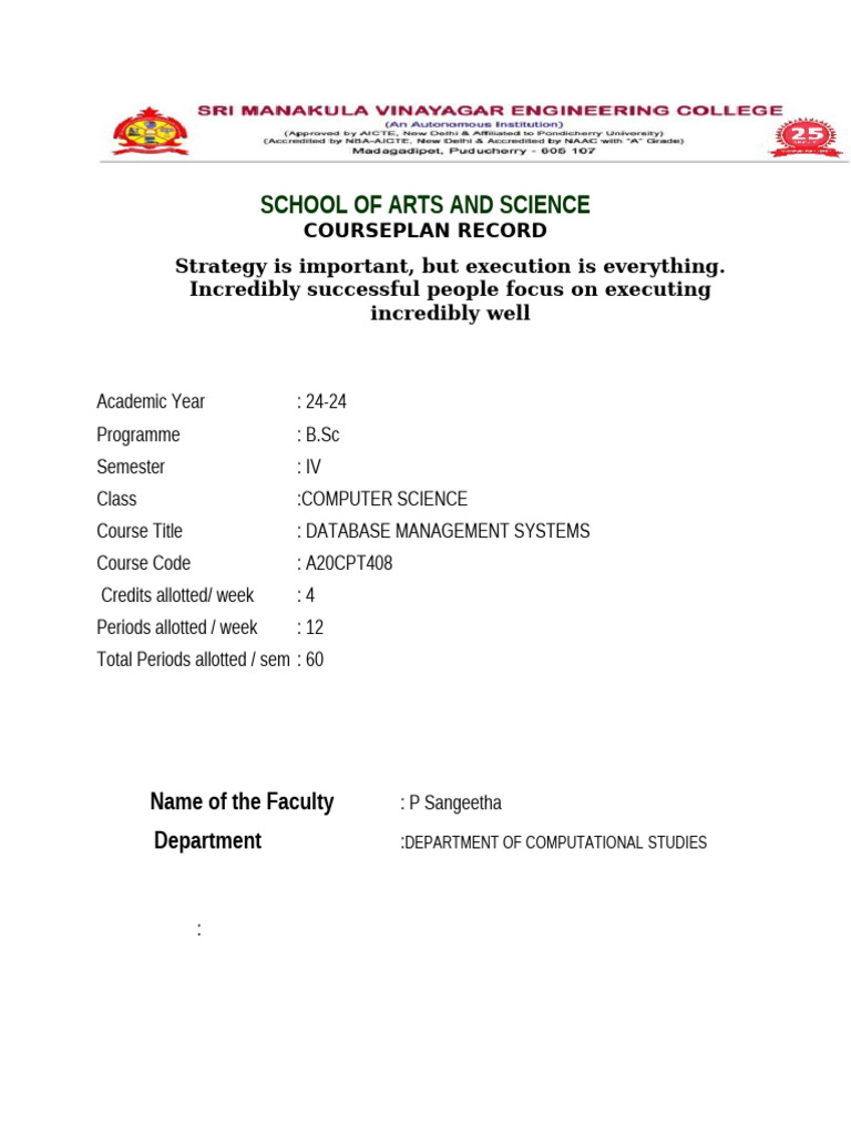 Dbms Syllabus Pdf Relational Database Databases