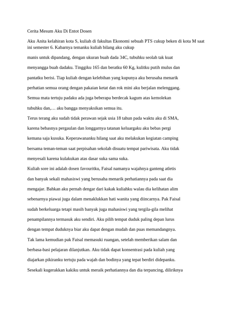 Cerita Mesum Aku Di Entot Dosen | PDF