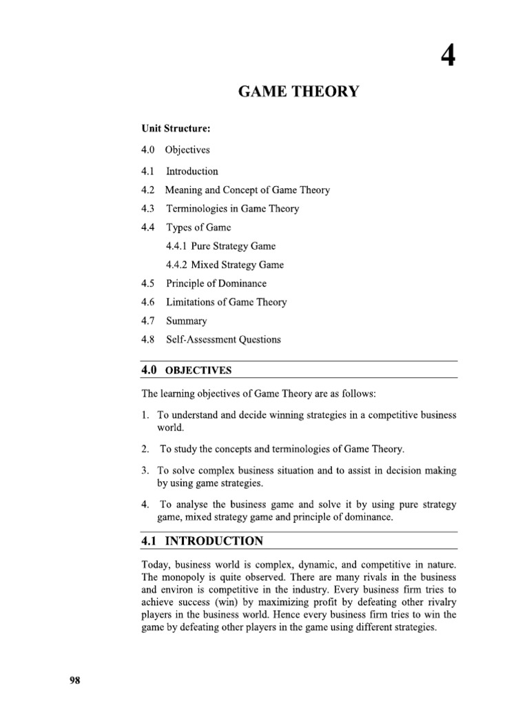 Theory of Games | PDF
