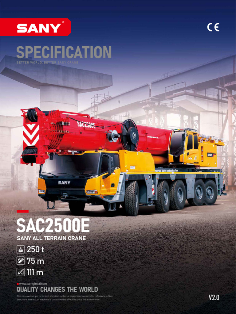 Sany Crane-Brochure SAC2500E | PDF | Crane (Machine) | Brake