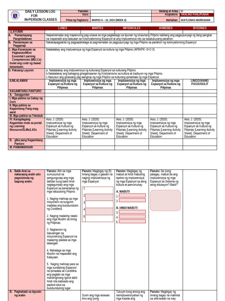 g5 q3w4 Dll AP (Melcs) | PDF