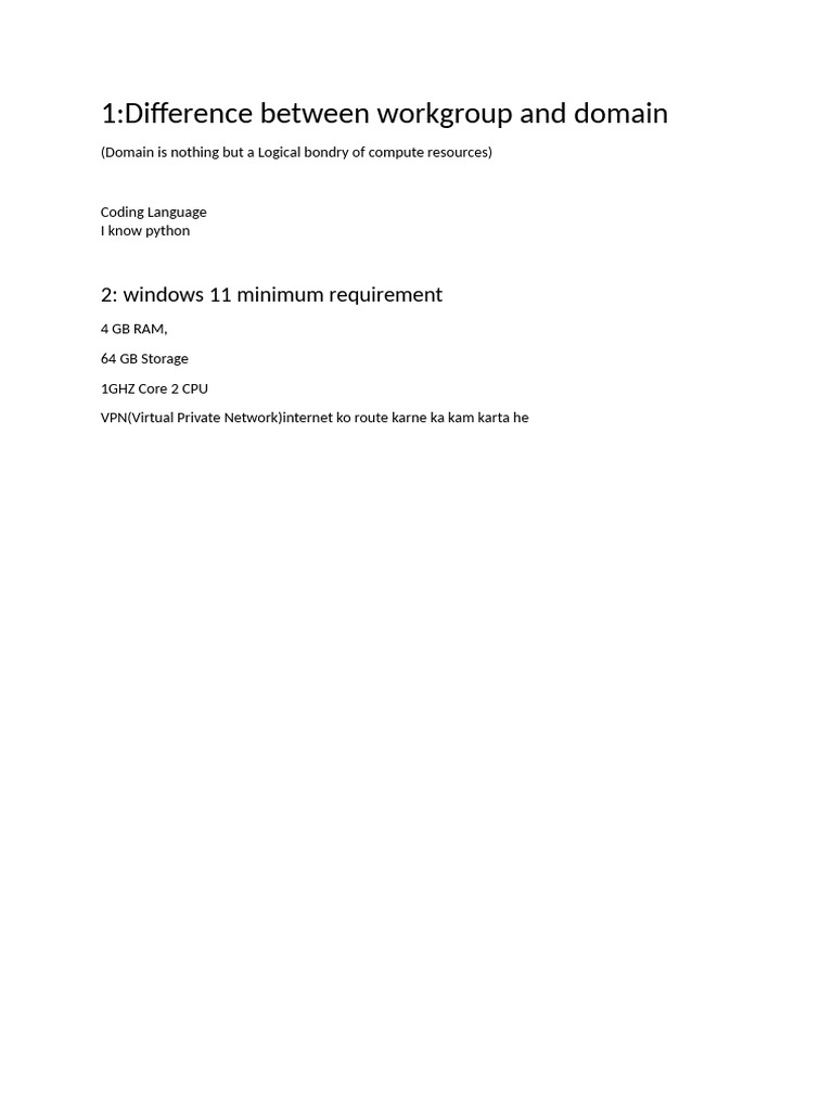 Workgroup Vs Domain Win 11 Specs Pdf