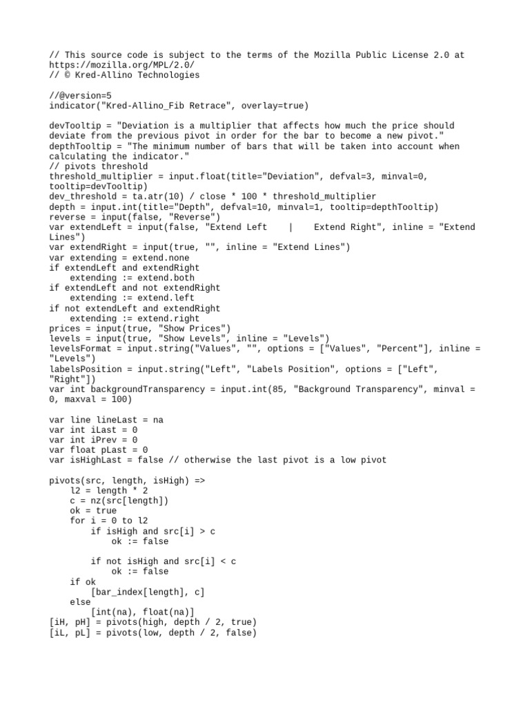 Kred-Allino Fibonacci Retracement Tool | PDF | Computer Programming | Software Engineering