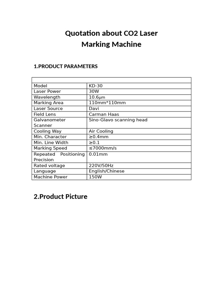 Co2 Laser Marking Machine | PDF