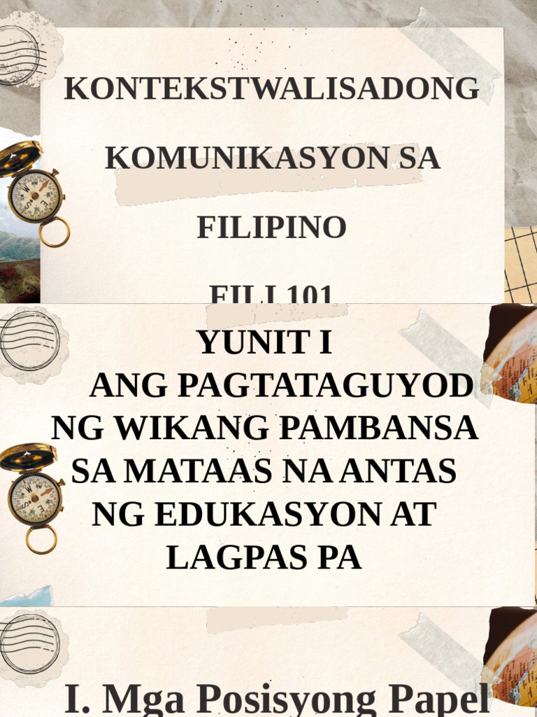 YUNIT I-(FILI 101) | PDF