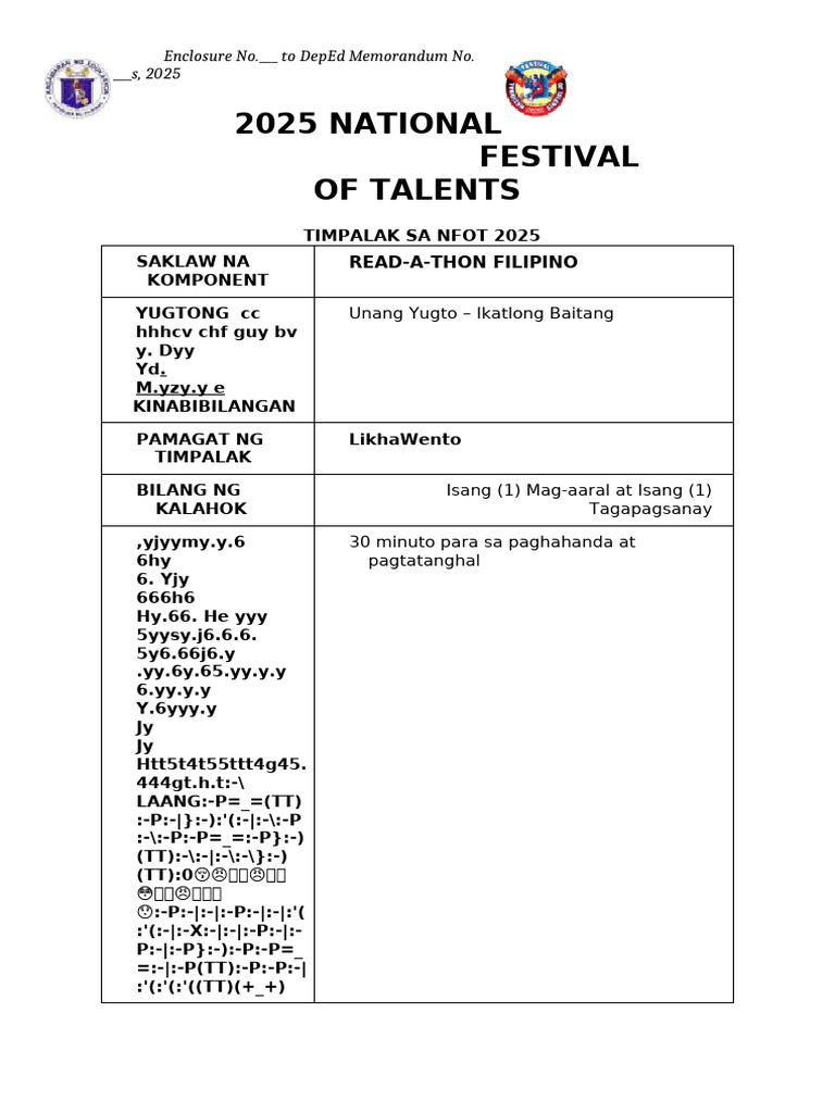 2025 Nfot Read A Thon Filipino | PDF