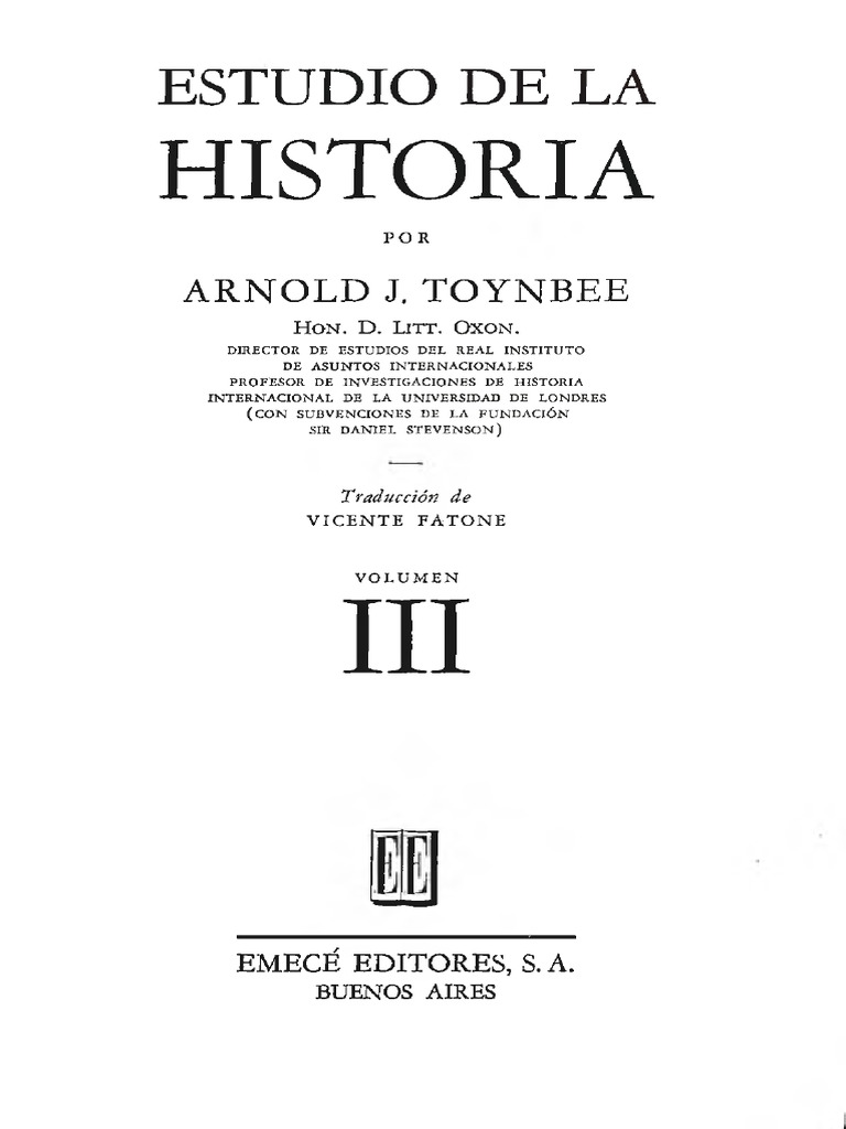 Toynbee Arnold J - Estudio de La Historia - Tomo III | PDF ...