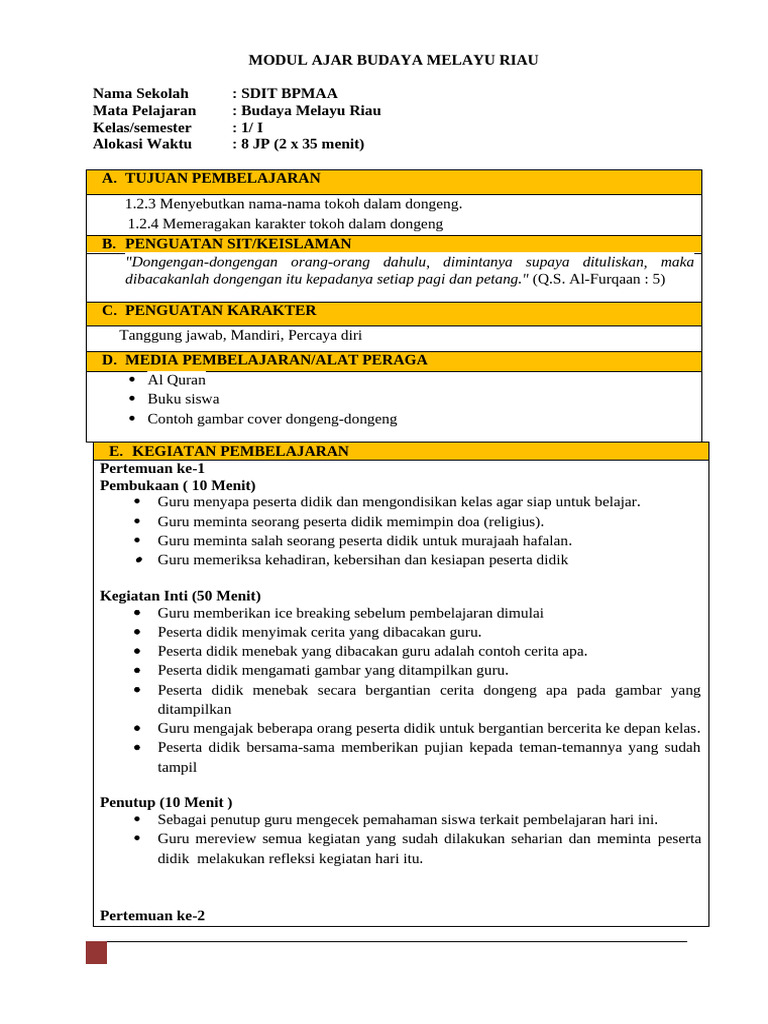 Modul Ajar BMR Bab 1 | PDF