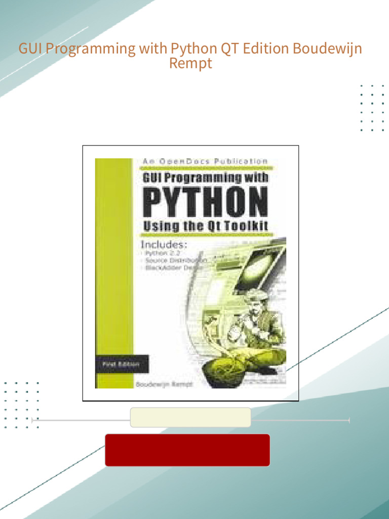 Get GUI Programming with Python QT Edition Boudewijn Rempt PDF ebook ...
