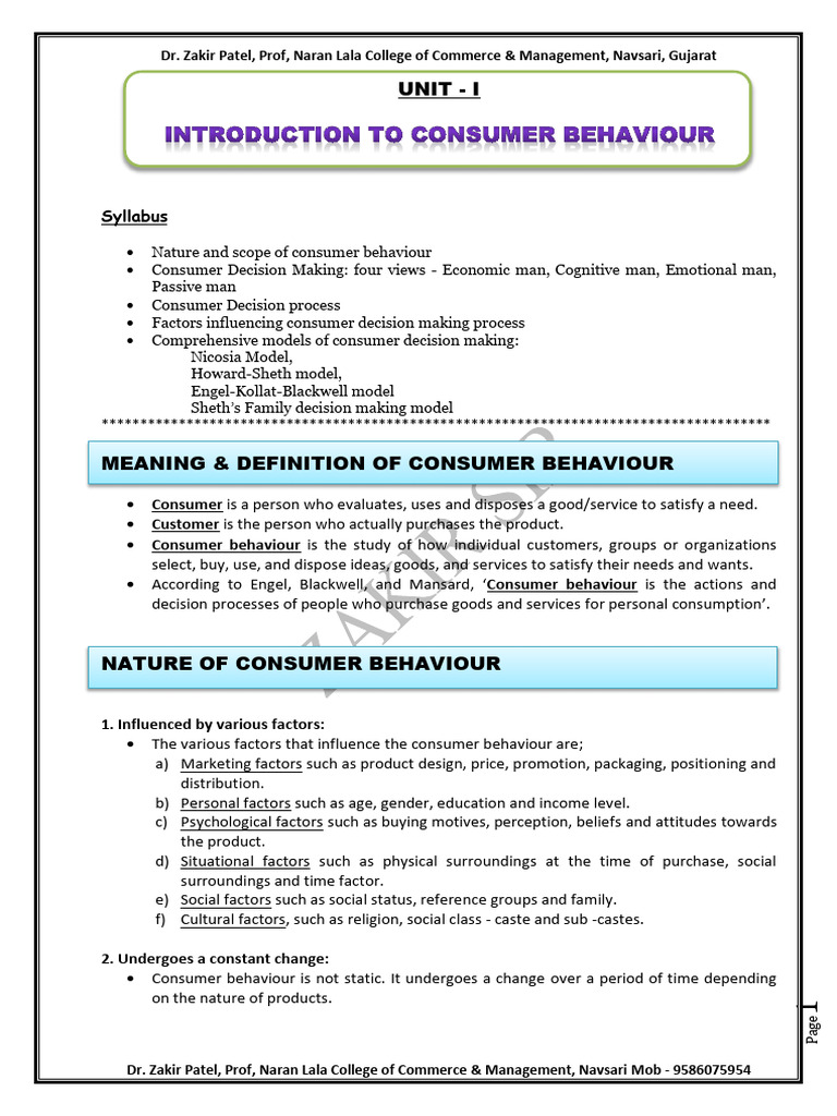 Understanding Consumer Behaviour Basics | PDF | Consumer Behaviour | Behavior