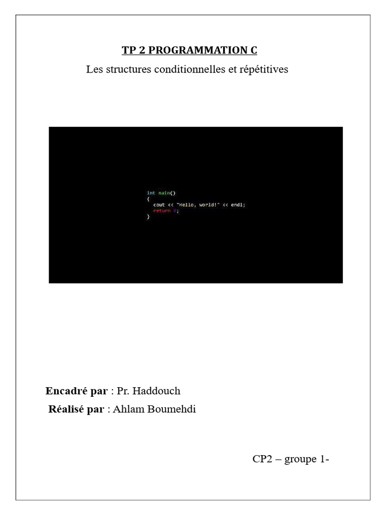 TP 2 Programmation C | PDF | Programmation informatique | Programme ...