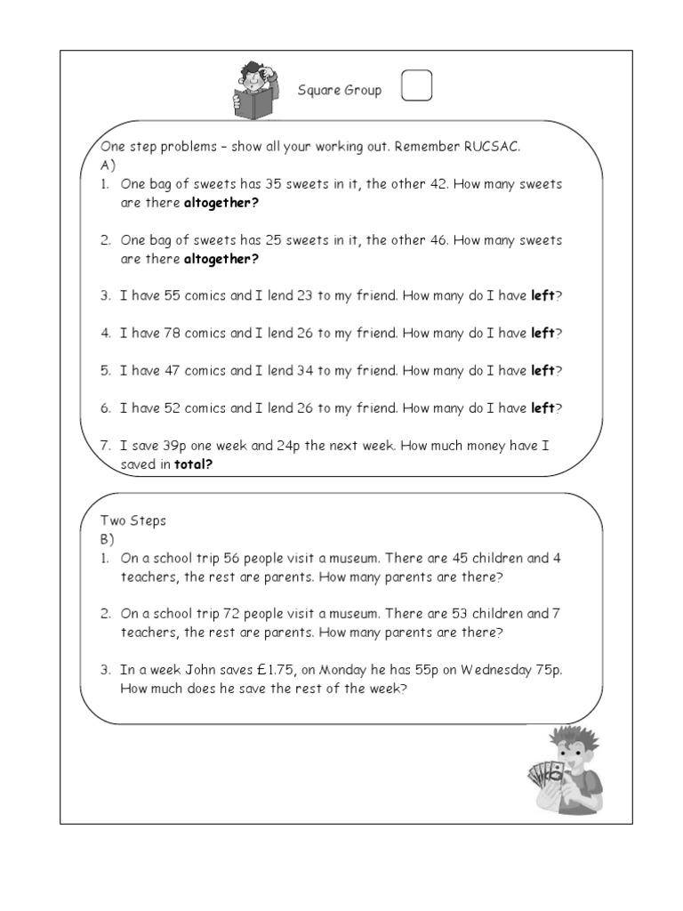 Single and Multi Step Problems