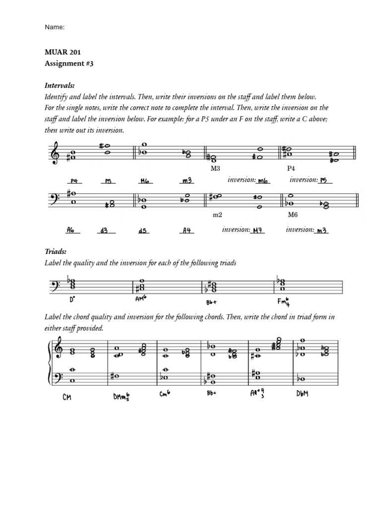 Assignment 3 | PDF | Chord (Music) | Interval (Music)