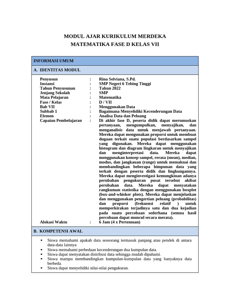 Modul Menggunakan Data | PDF