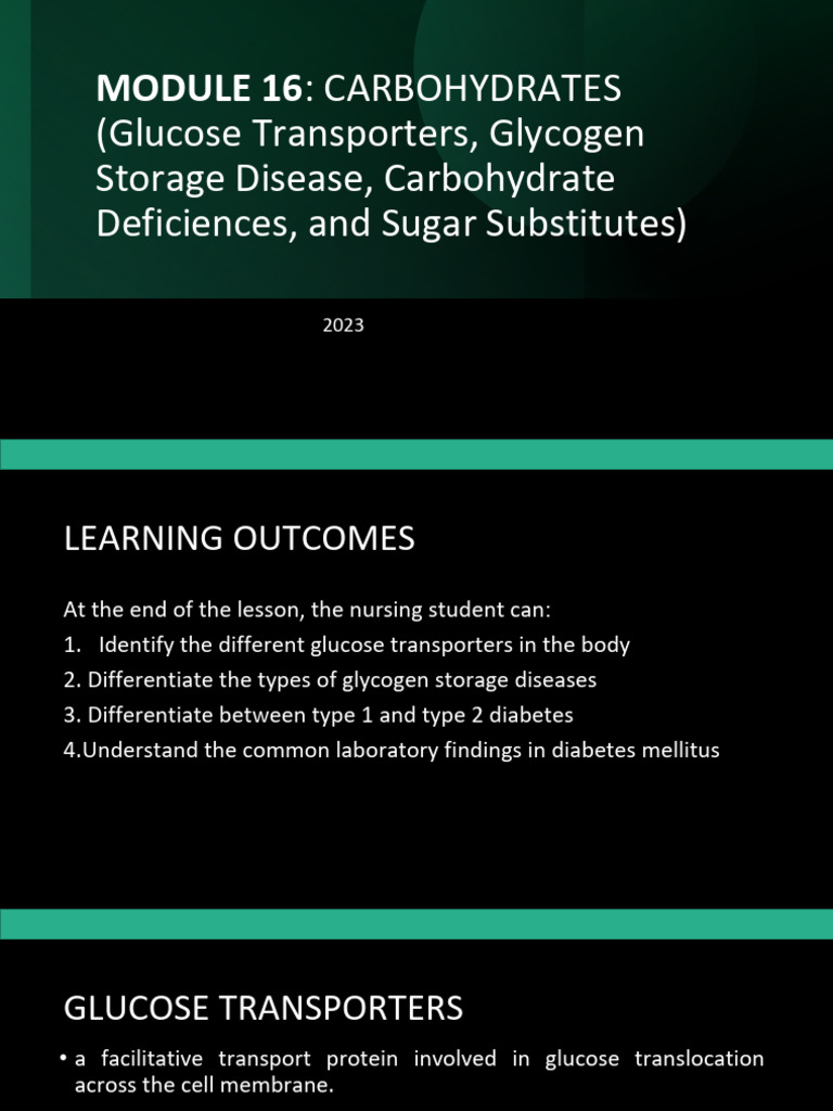 MODULE 16 | PDF | Glycogen | Diabetes
