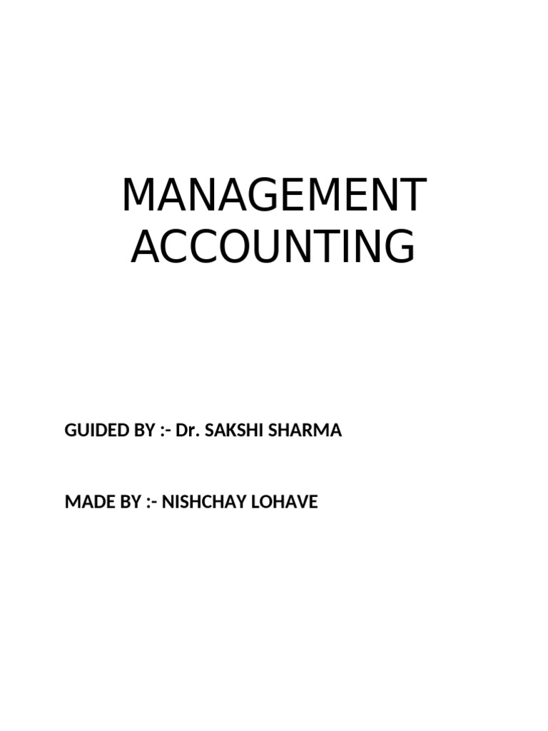 MANAGEMENT ACCOUNTING Assignment 1 Final | PDF | Financial Statement ...