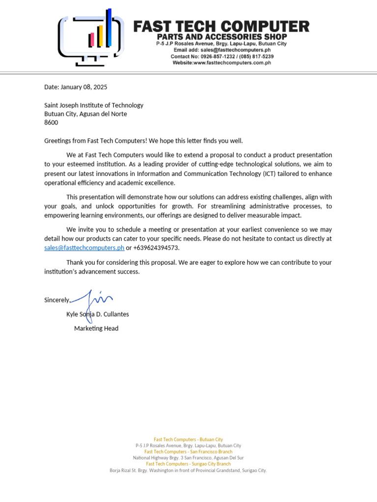 Marketing Proposal Letter | PDF
