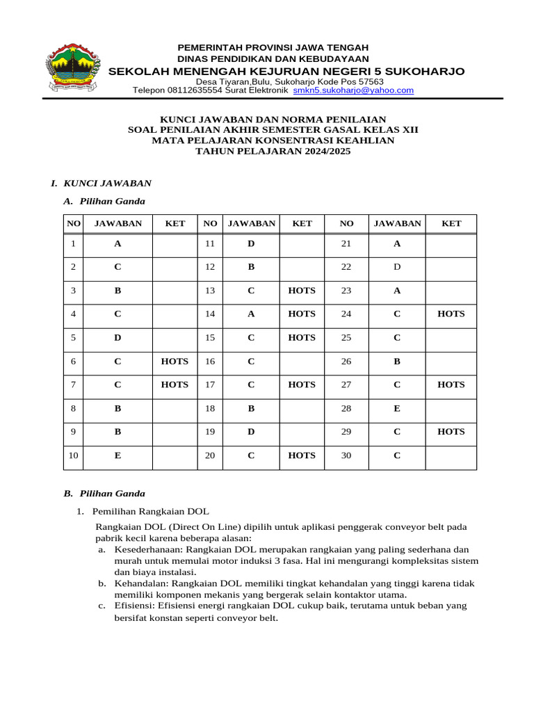 Kunci-Norma KK Xii - Tmi Psas GSL 2024 | PDF