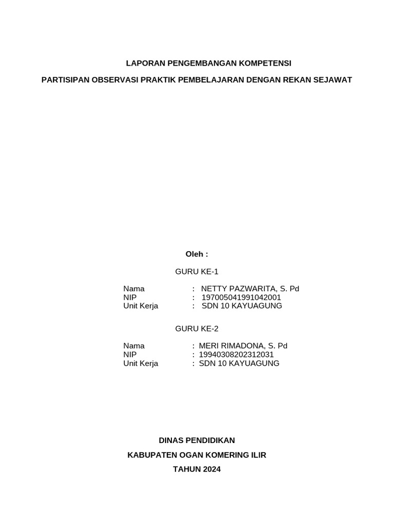 Laporan - Rekan - Sejawat - Netty | PDF