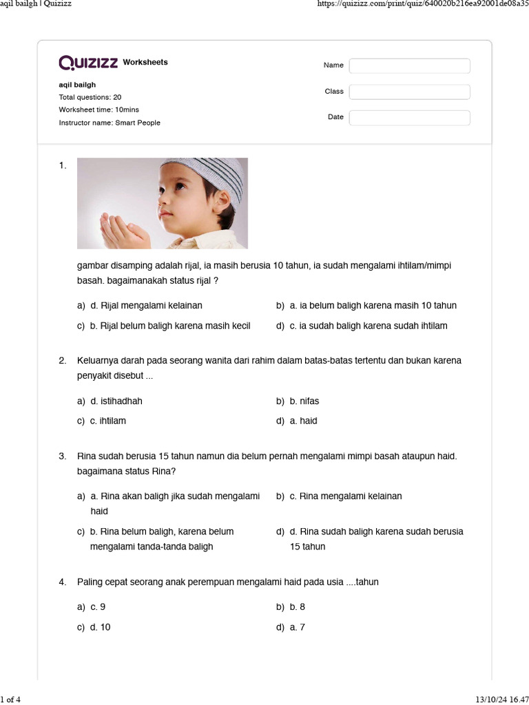 aqil bailgh _ Quizizz | PDF