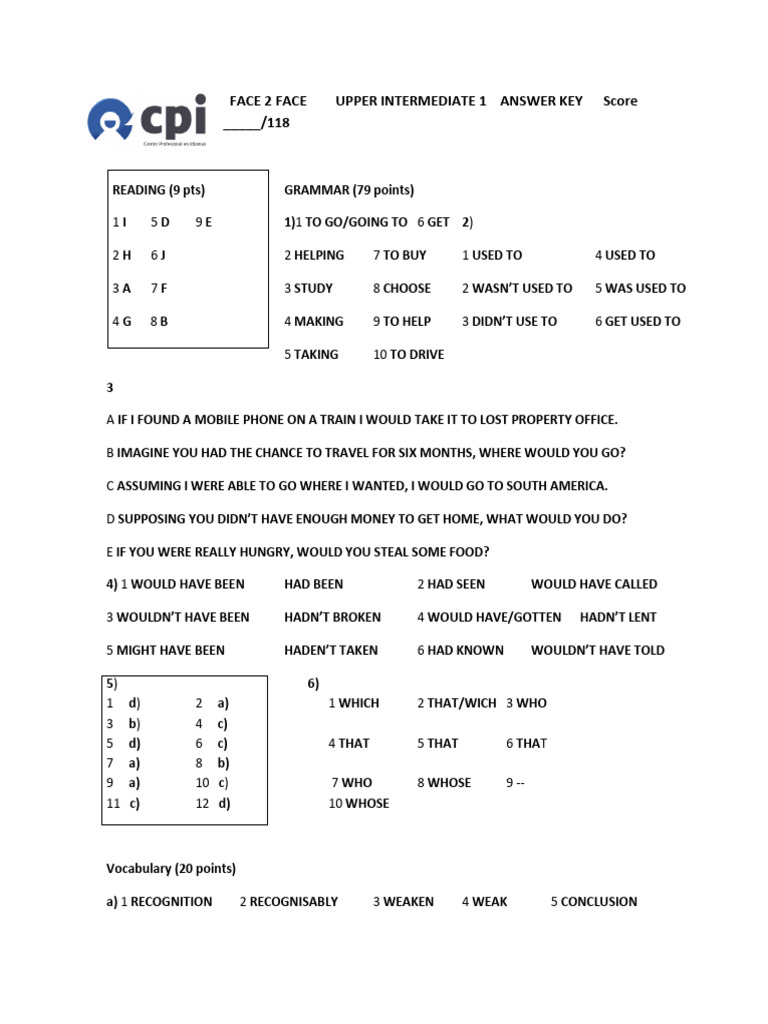 Answer Key UI1 | PDF
