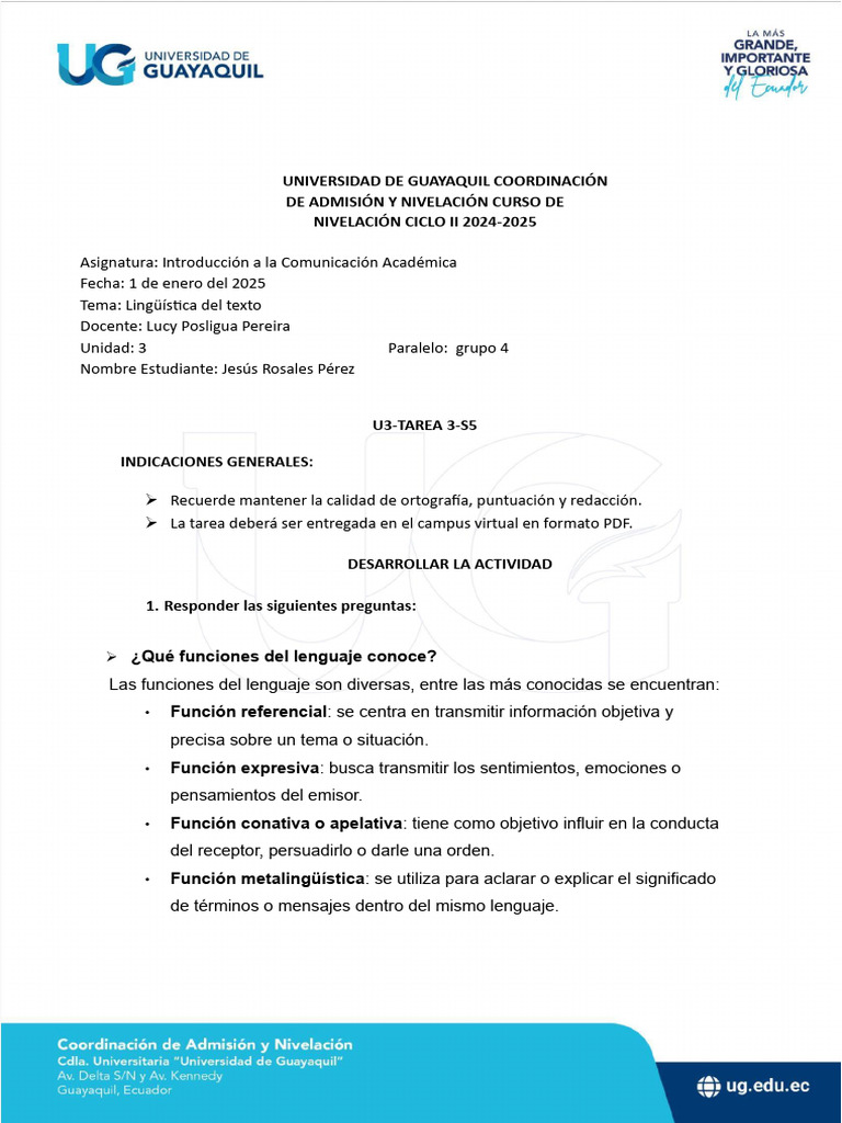 U3-TAREA 3-S5 Jesus Rosales | PDF | Comunicación | Cognición