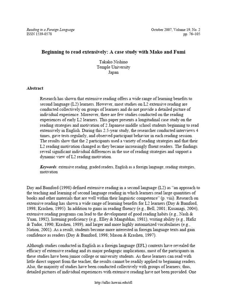 Beginning To Read Extensively - National Foreign Language - PDF Room ...