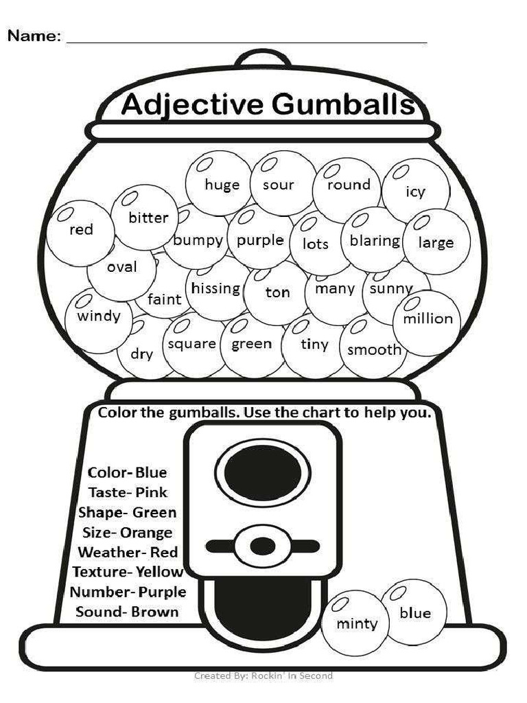 Colouring Sheet (Adjectives) | PDF