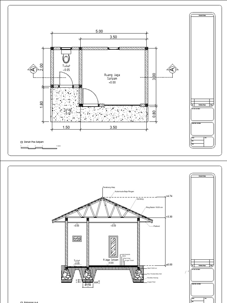 Gambar Rencana Pos Satpam | PDF