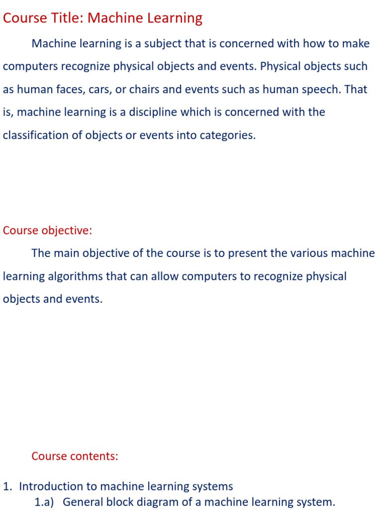 Machine Learning Lectures | PDF | Statistical Classification | Machine Learning