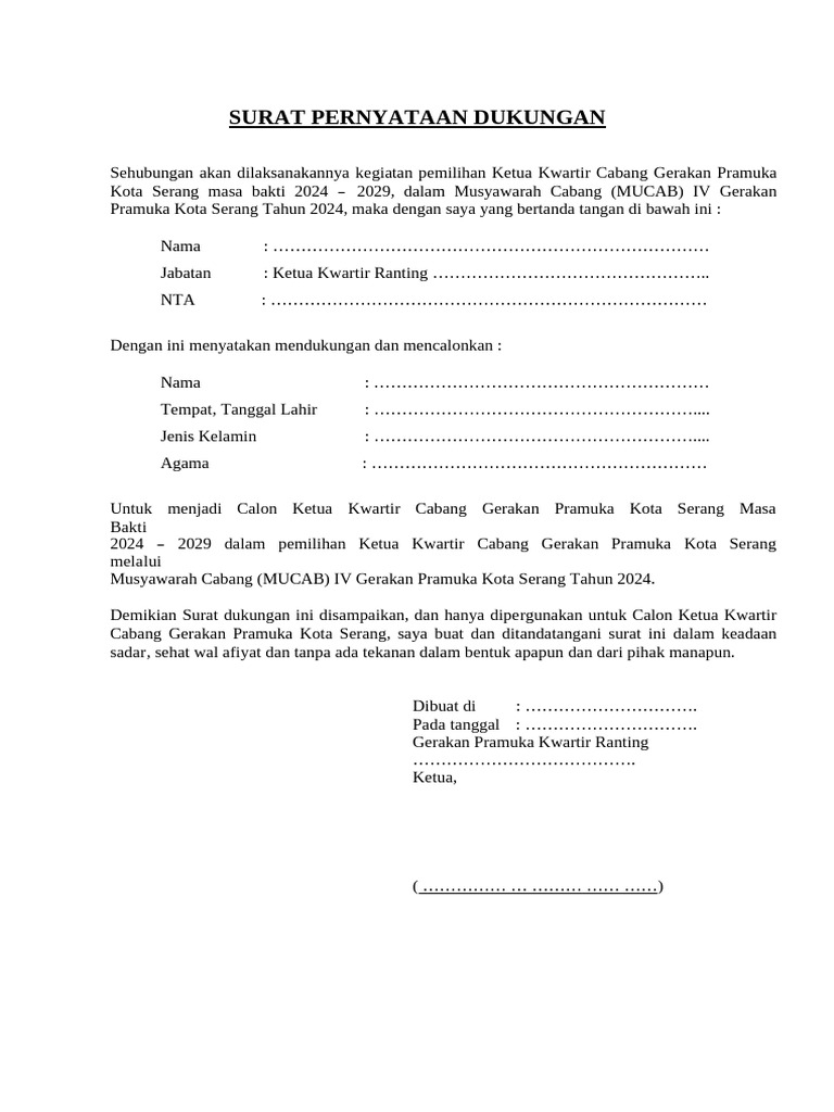 Edaran Musyawarah Cabang (MUCAB) IV | PDF