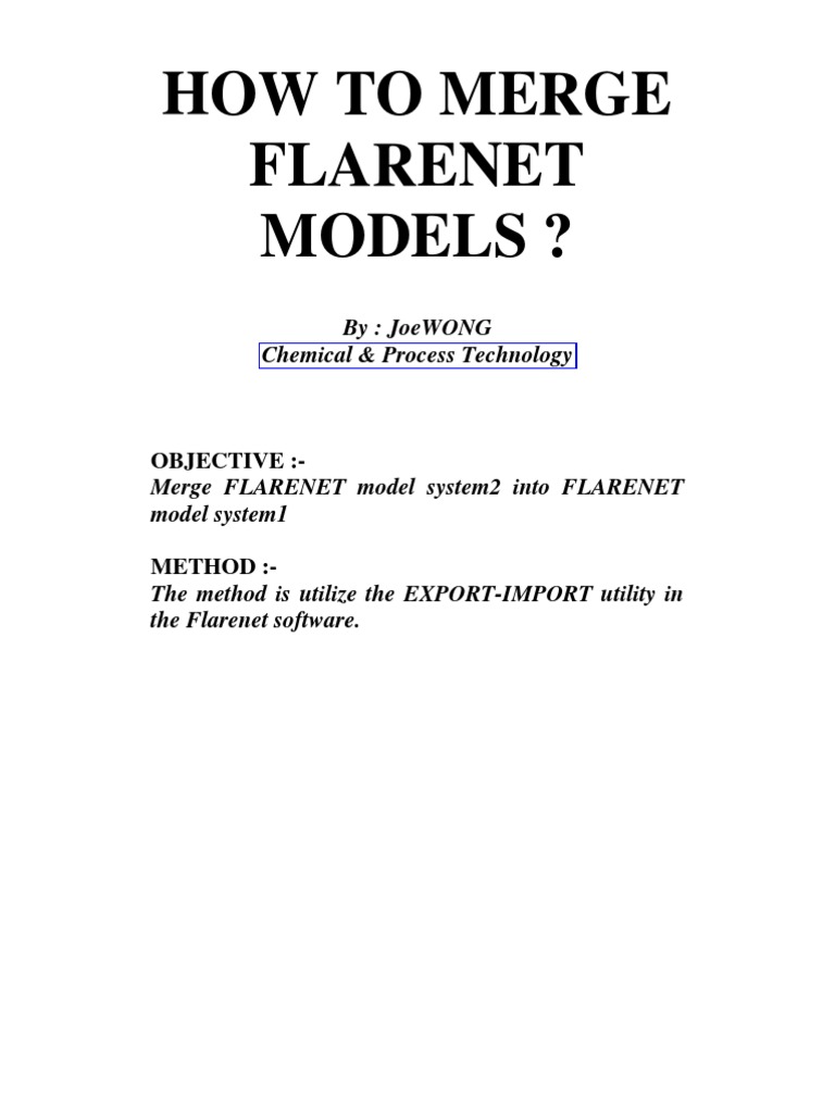 Merge FLARENET Models Guide | PDF