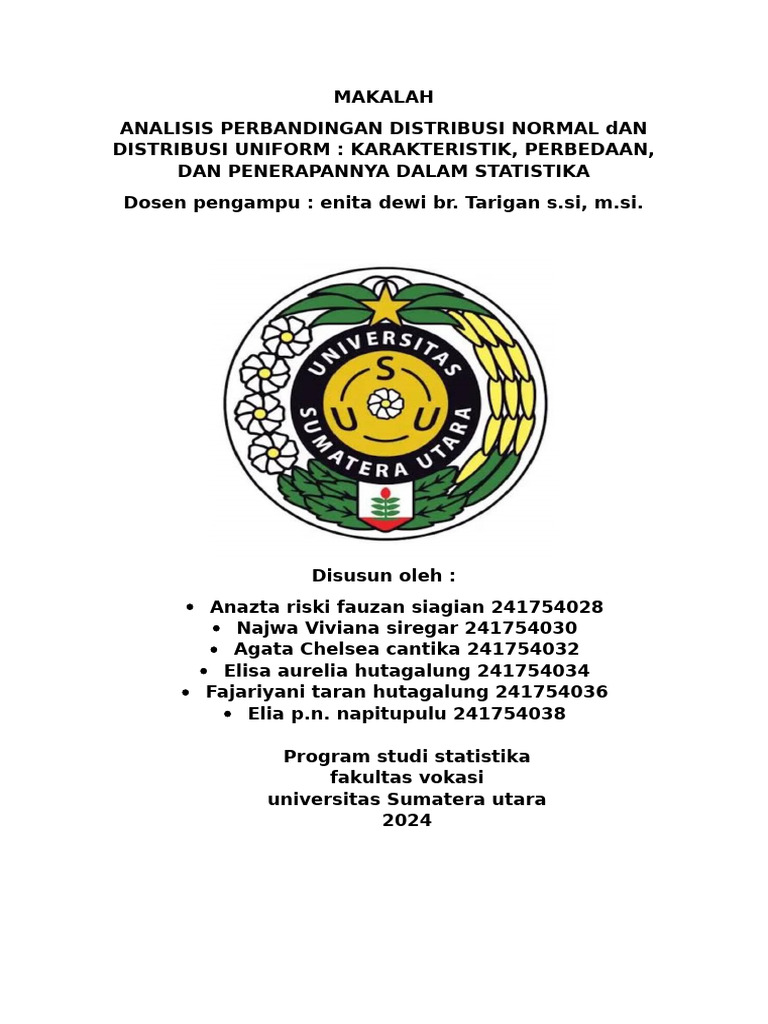Perbandingan Distribusi Normal dan Uniform | PDF