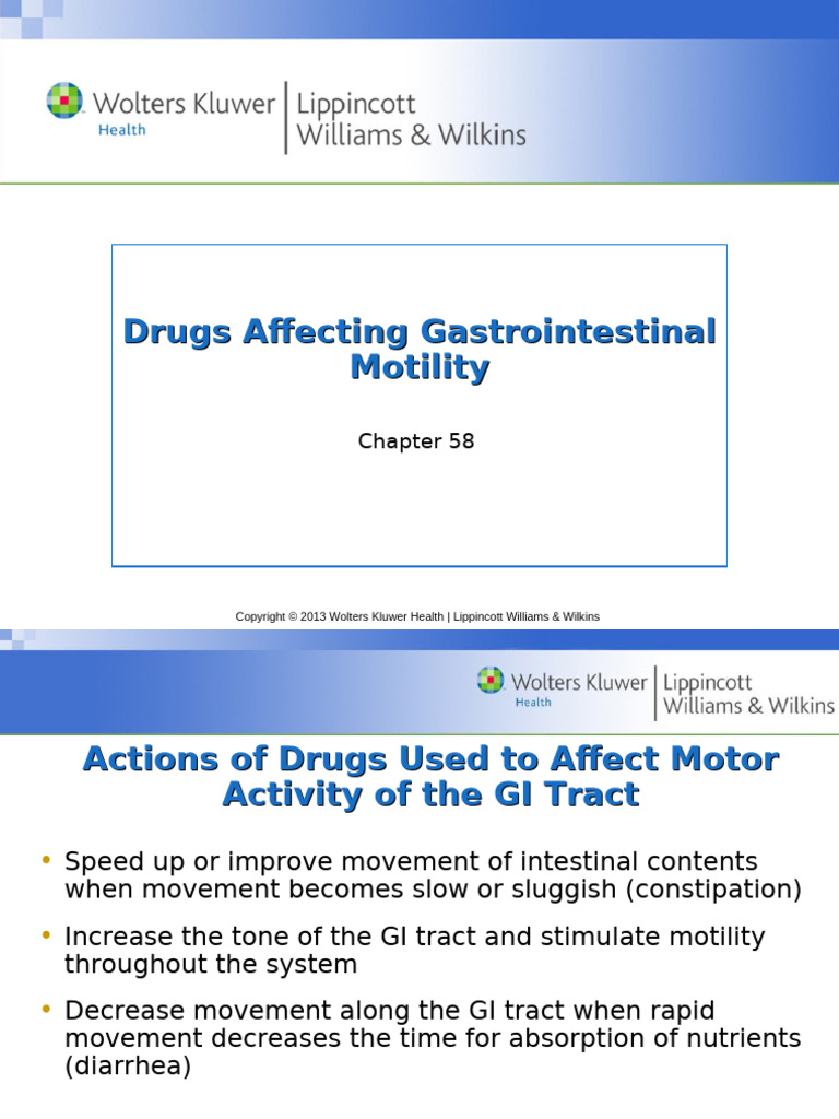 Karch Chp. 58 Laxatives and Antidiarrheal Agents | PDF | Diarrhea | Gastroenterology