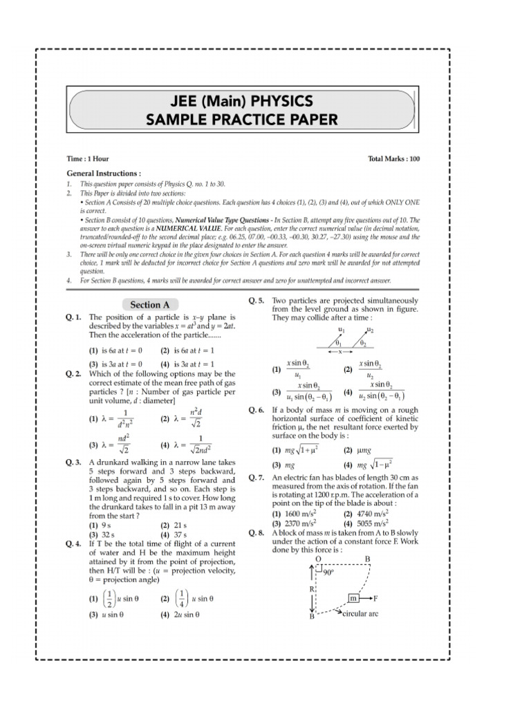 Jee Physics Paper | PDF