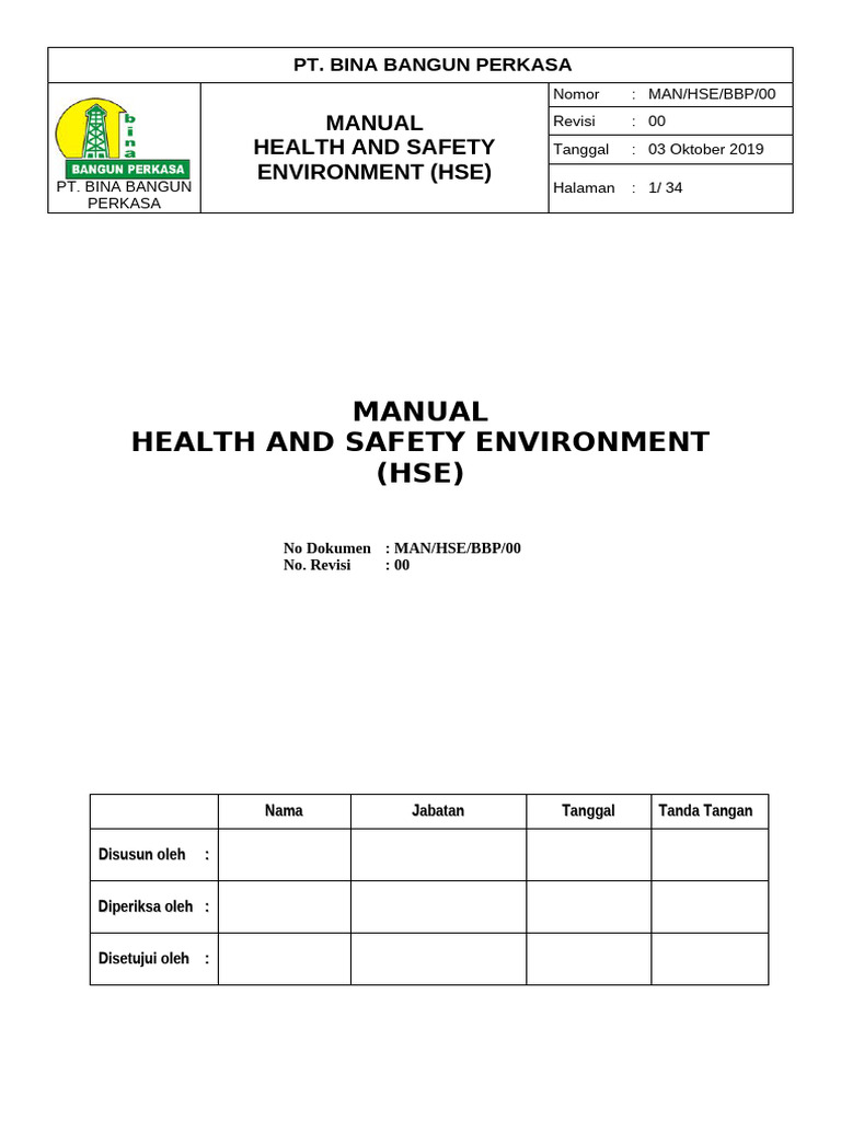 Manual HSE - BBP | PDF