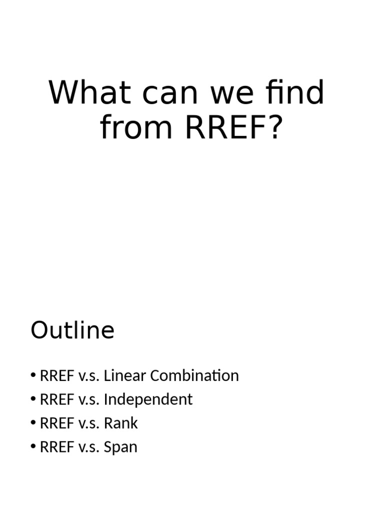rref (v3) | PDF | Mathematical Analysis | Numerical Analysis