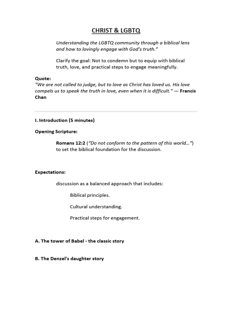 Christ & LGBTQ - Final - Sharing | PDF | Jesus | Salvation