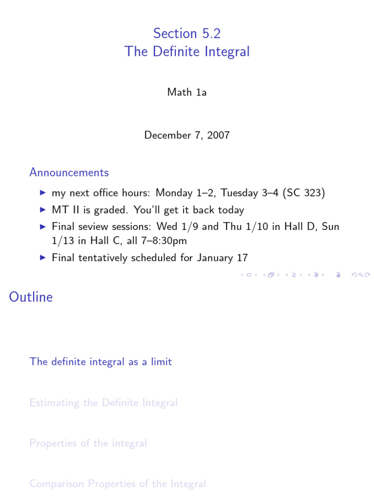 Understanding the Definite Integral | PDF | Integral | Mathematical ...