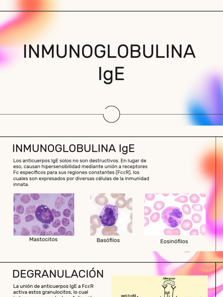 Función de IgE en Alergias y Receptores Fcε | PDF