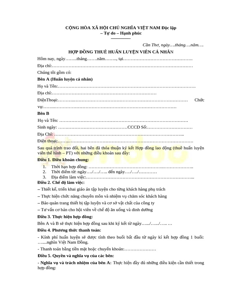Hop Dong PT | PDF