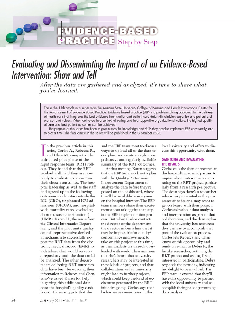 Evidence Based Practice, Step by Step Evaluating.27 | PDF | Evidence ...