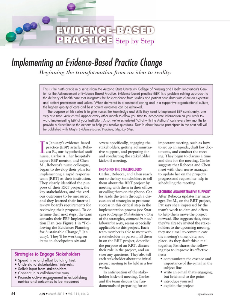 Evidence Based Practice, Step by Step .31 | PDF | Intensive Care Unit ...