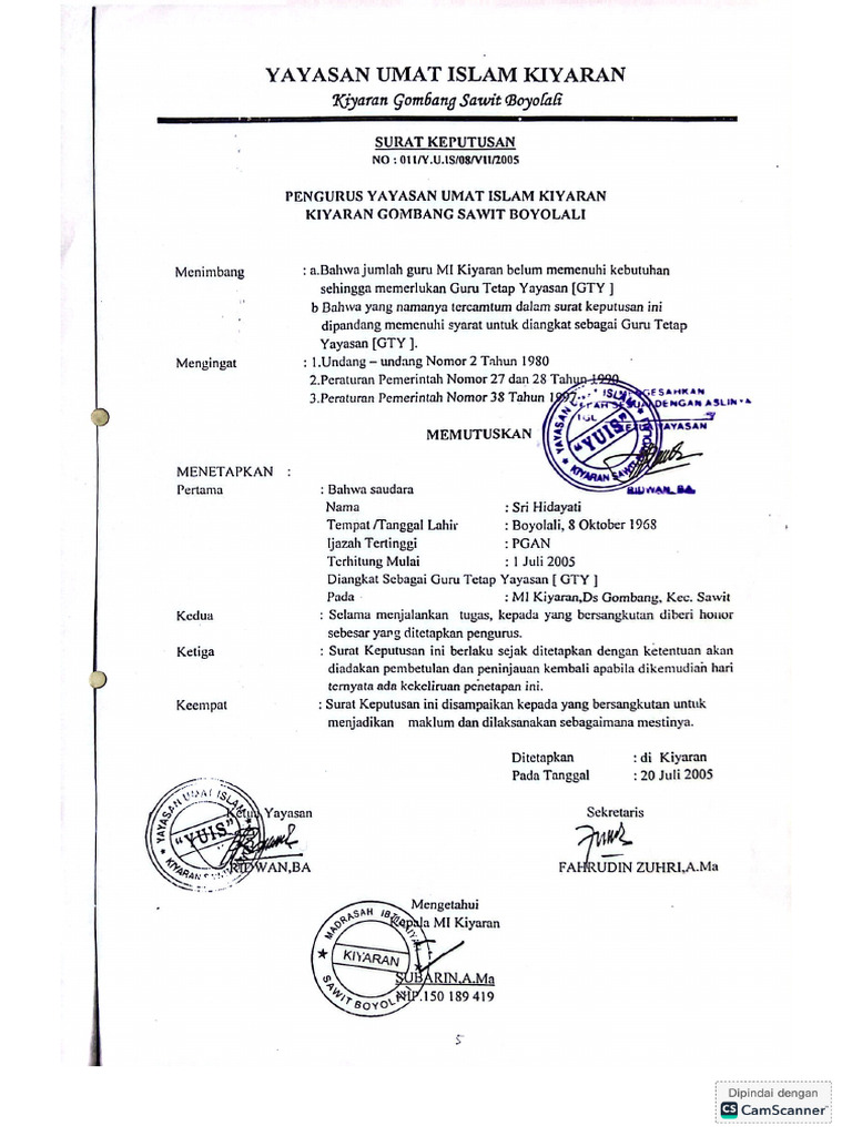 SK 2005 Sri Hidayati | PDF