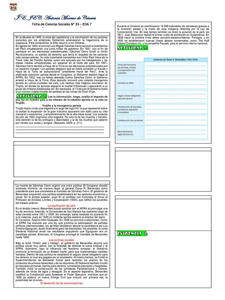 Ficha 33 - CCSS | PDF | Ecuador | Perú
