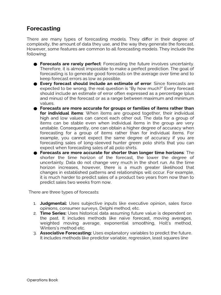 Forecasting Pdf Forecasting Moving Average