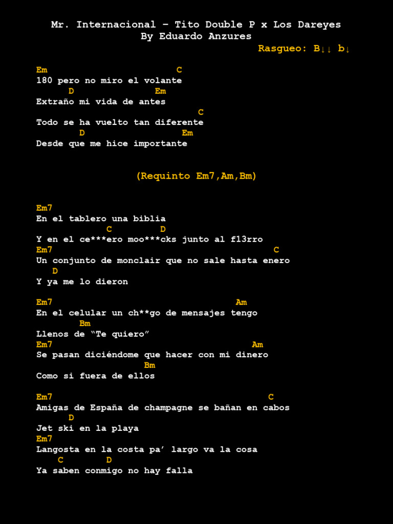 Mr. Internacional - Tito Double P X Los Dareyes | PDF