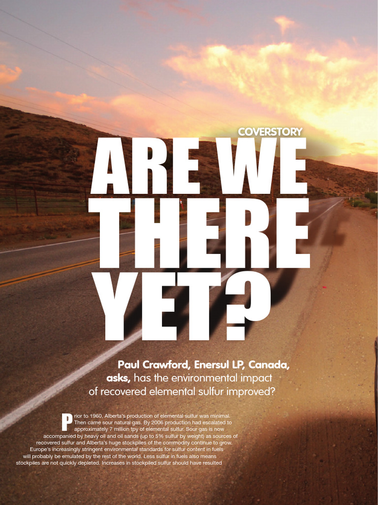 Enersul Article Are We There Yet | PDF | Sulfur | Catalysis