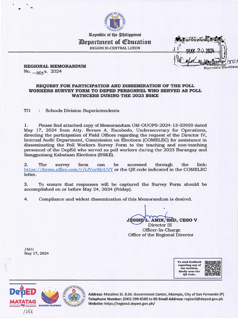 RM No. 363, S.2024 - Request For Participation and Dissemination of The ...